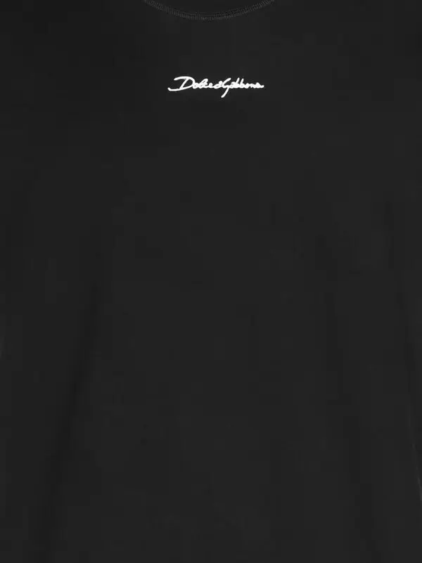 Dolce & Gabbana Embroidered-patch Cotton T-shirt - Black