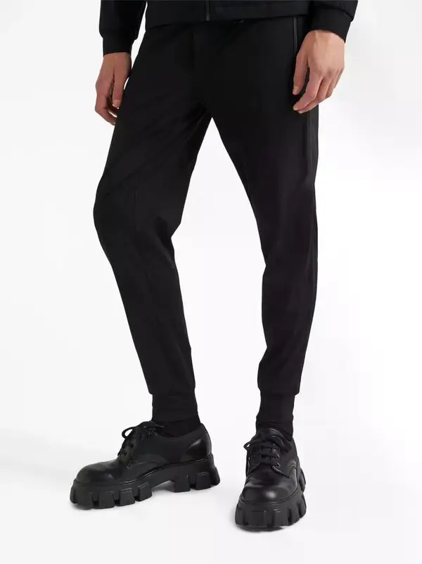 Prada Logo-plaque Slim-fit Trousers