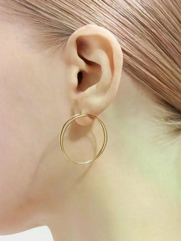 Shihara 18kt Yellow Double Hoop 30 Earring