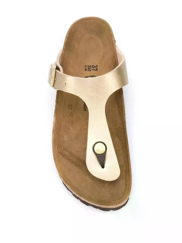 BIRKENSTOCK Gizeh Metallic Finish Slip-on Sandals - Gold