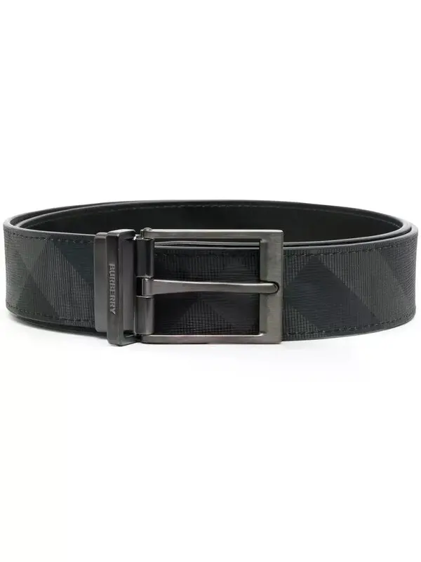 Burberry Reversible Check-print Belt - Grey