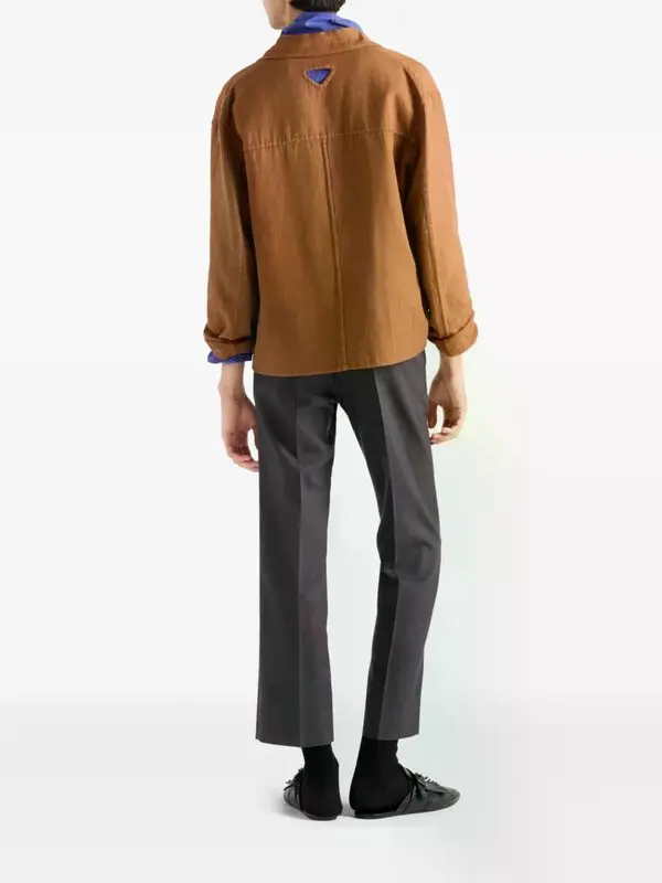 Prada Single-breasted Cotton Jacket - Brown