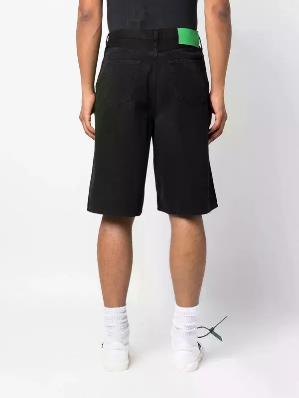 Off-White Logo-patch Wide-leg Denim Shorts