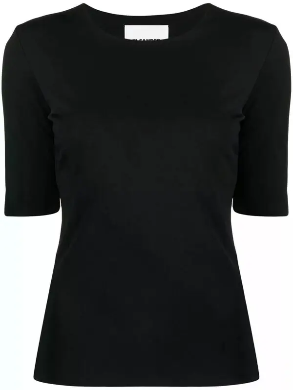 JIL SANDER Round Neck Short-sleeved T-shirt - Black