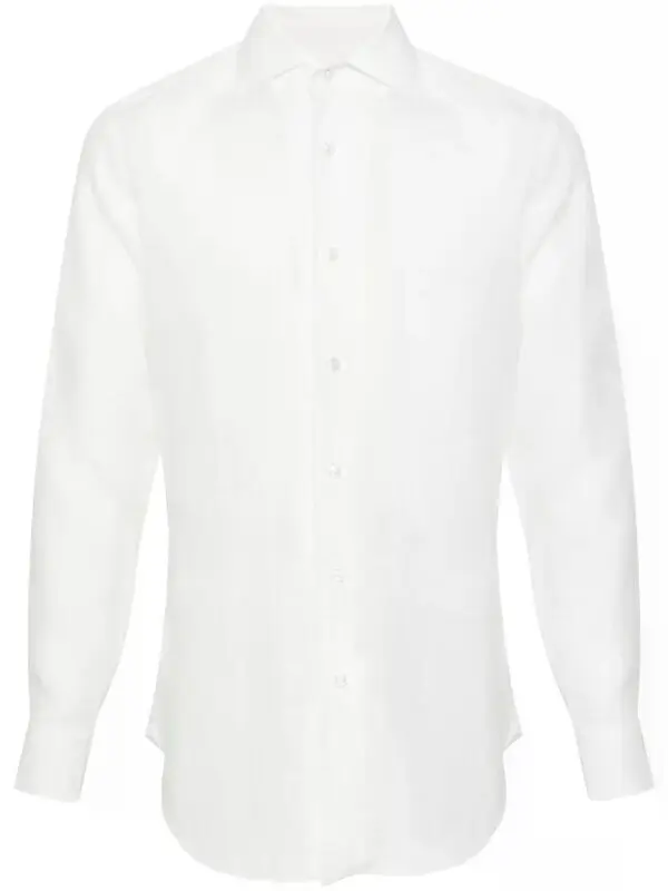 Brioni Classic-collar Linen Shirt