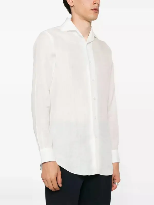 Brioni Classic-collar Linen Shirt