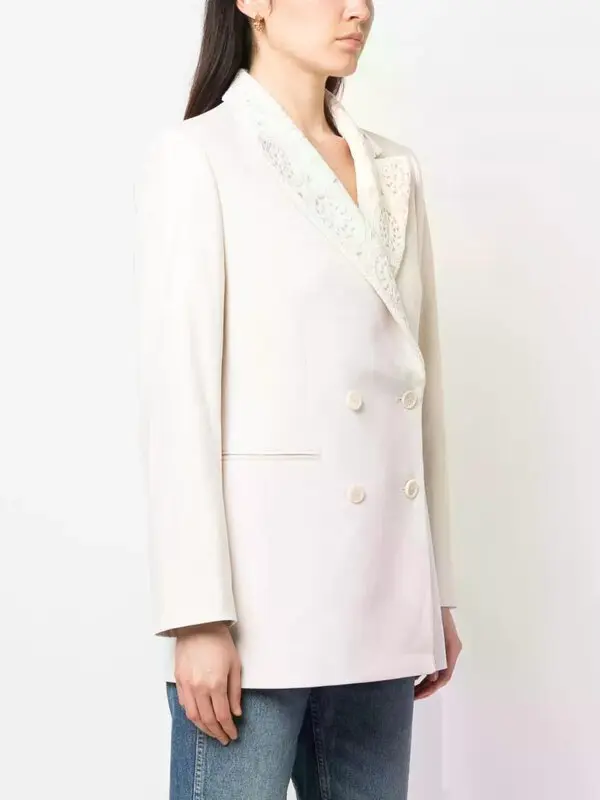 Rodebjer Double-breasted Crochet Blazer