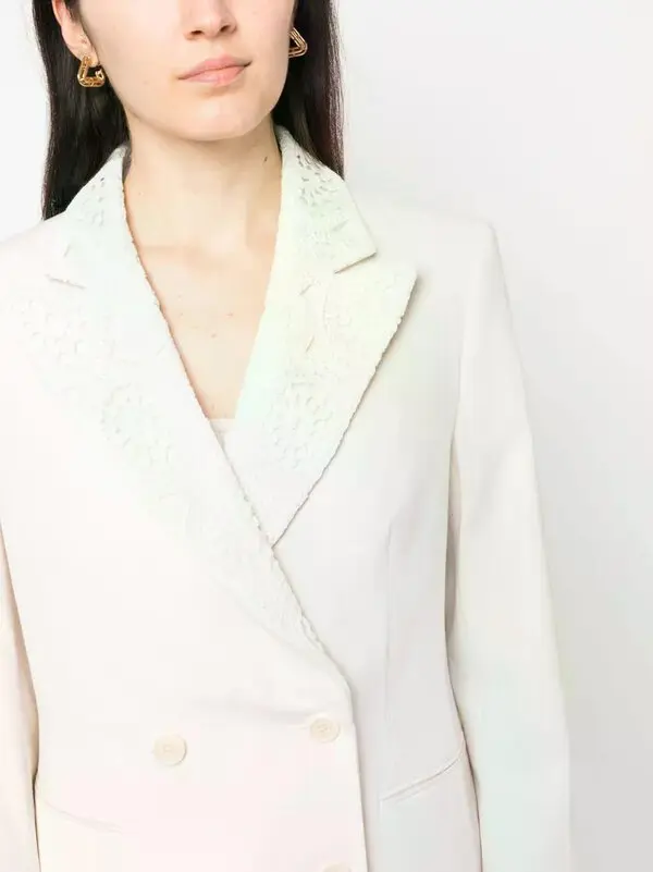 Rodebjer Double-breasted Crochet Blazer