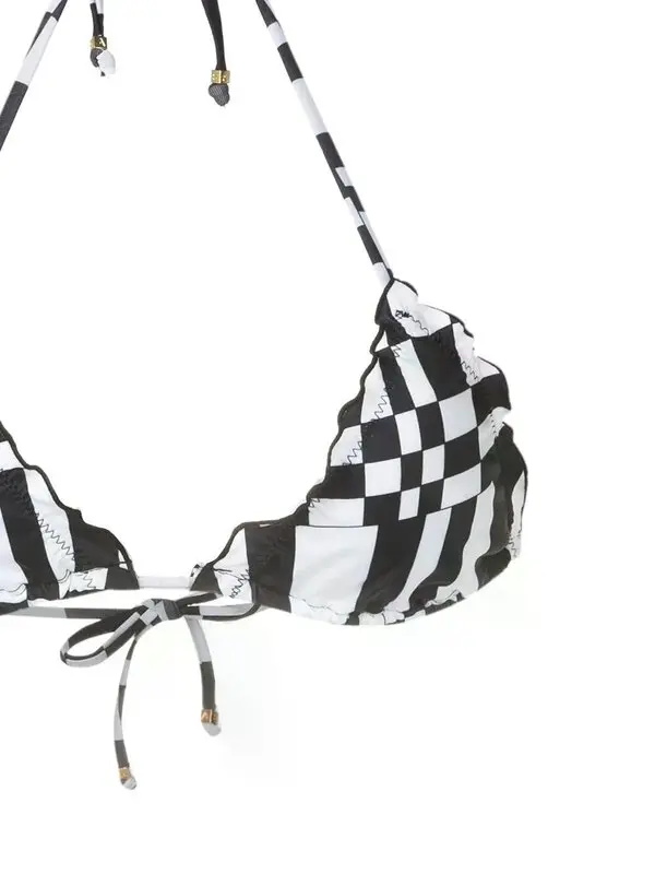 AMIR SLAMA Geometric-print Triangle Bikini