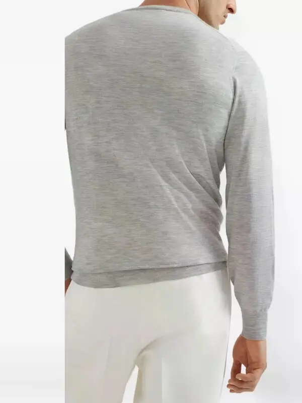 Brunello Cucinelli V-neck Cashmere-silk Jumper - Grey