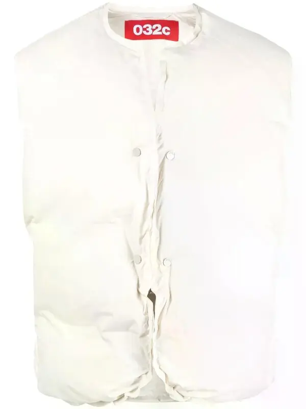 032C Padded Button-up Gilet - Neutrals