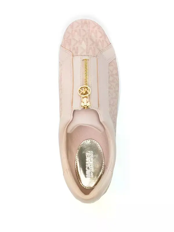 Michael Kors Keaton Logo-print Zip Detail Sneakers - Pink
