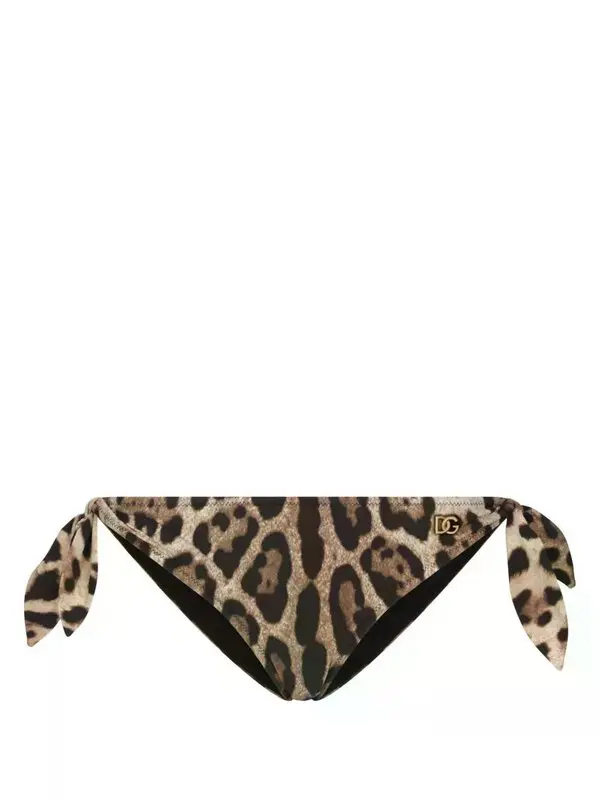 Dolce & Gabbana Leopard-print Bikini Bottom - Brown
