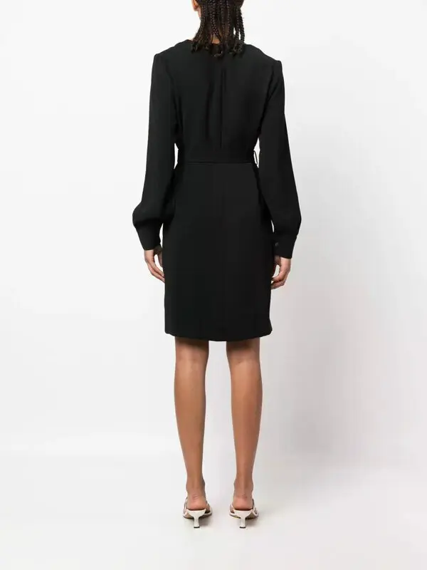 P.a.r.o.s.h Belted V-neck Mini Dress - Black