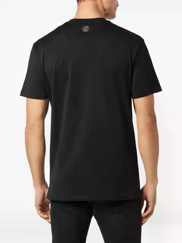 Philipp Plein Skull Coursive-embellished T-shirt