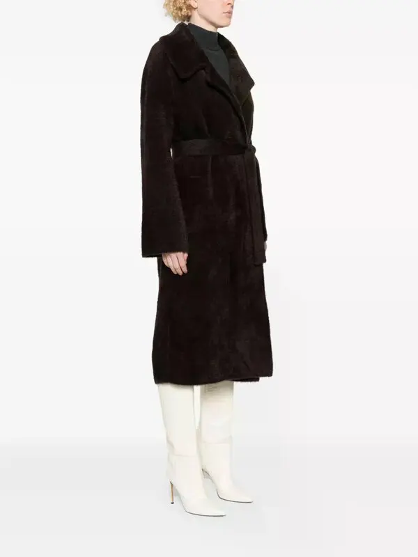 Pinko Belted Faux-fur Coat