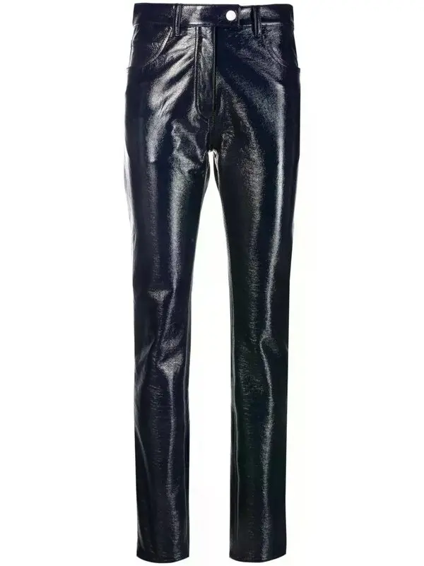 COURREGES Straight-leg Vinyl Trousers - Blue