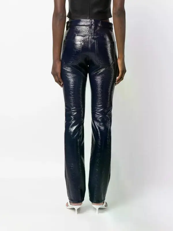 COURREGES Straight-leg Vinyl Trousers - Blue