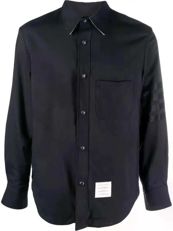 Thom Browne Stripe-detail Press-stud Shirt