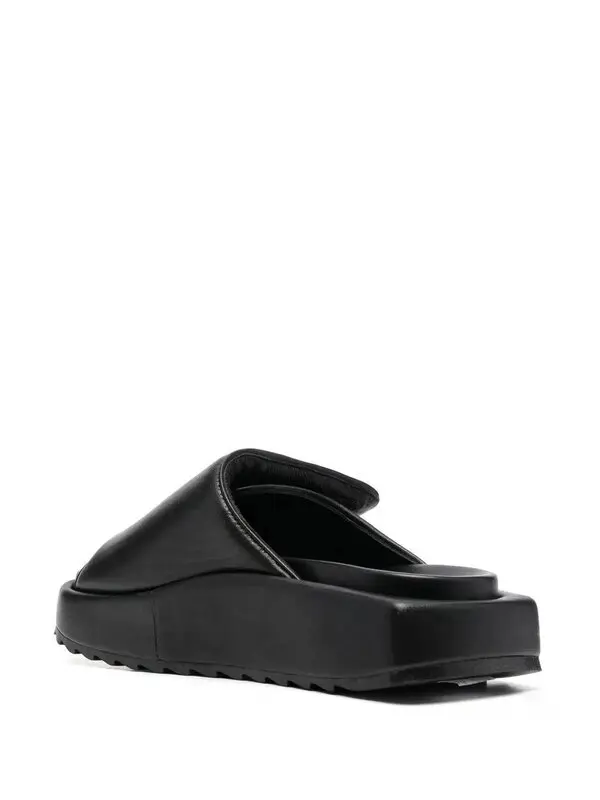 GIABORGHINI Gia Touch-strap Fastening Slides - Black