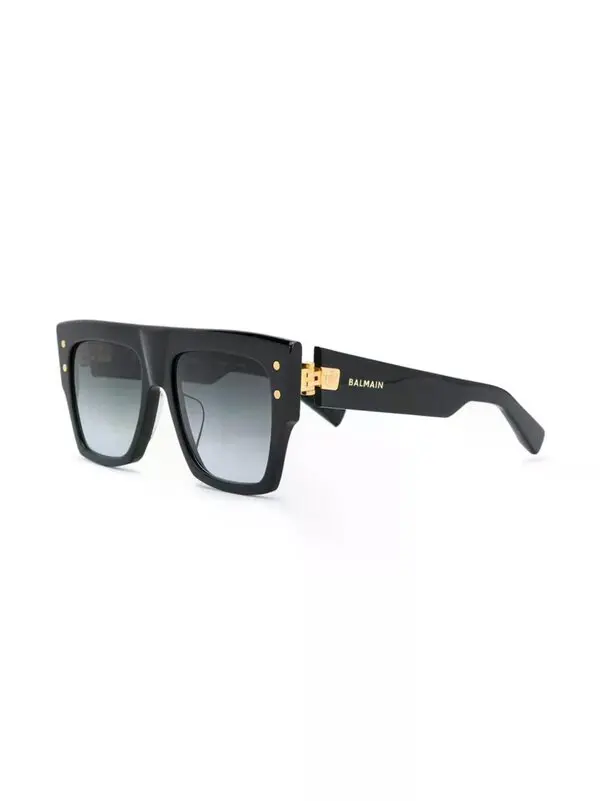 Balmain Logo-plaque Square-frame Sunglasses
