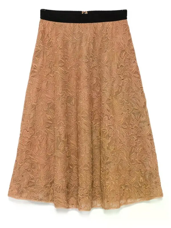 Karl Lagerfeld Orchid-embroidered Skirt