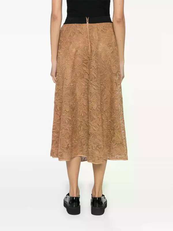 Karl Lagerfeld Orchid-embroidered Skirt