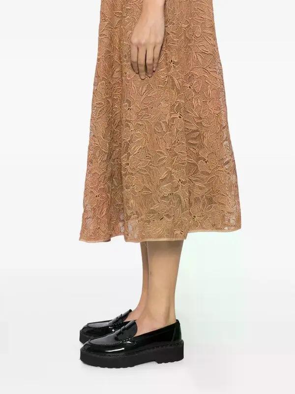 Karl Lagerfeld Orchid-embroidered Skirt