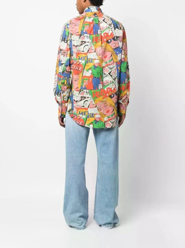 ERL Printed Short-sleeved Shirt - Blue