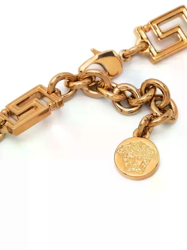 Versace Greca Chain Necklace With Medusa Charm