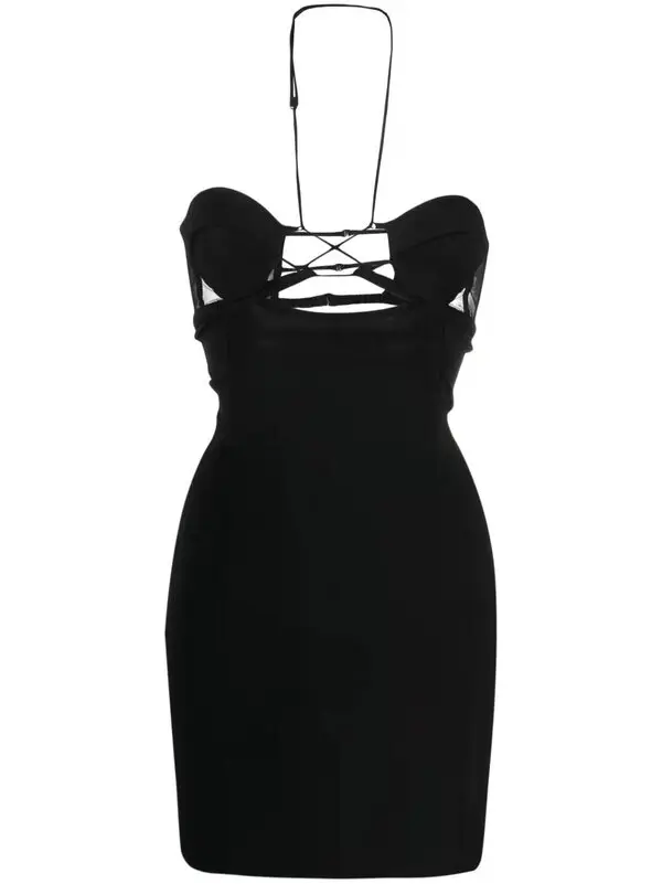 NENSI DOJAKA Strappy Cut-out Mini Dress