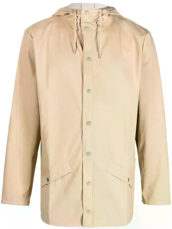 Rains Hooded Waterproof Jacket - Neutrals
