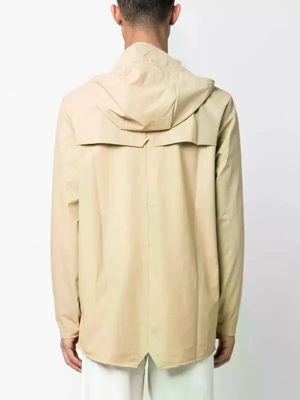 Rains Hooded Waterproof Jacket - Neutrals