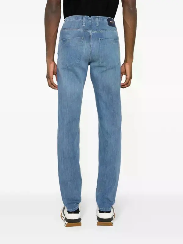 Incotex Logo-patch Tapered Jeans - Blue