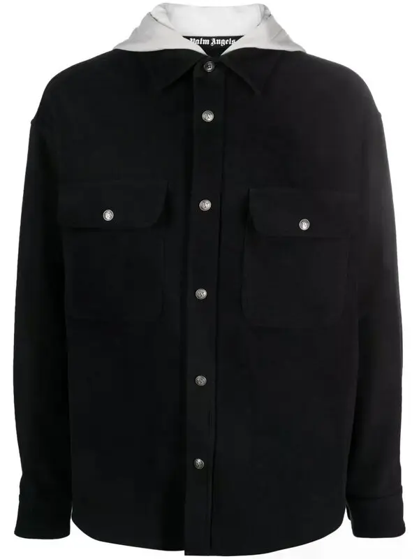 Palm Angels Monogram-print Hooded Overshirt