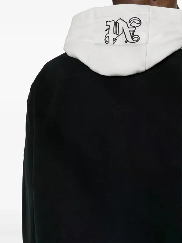 Palm Angels Monogram-print Hooded Overshirt