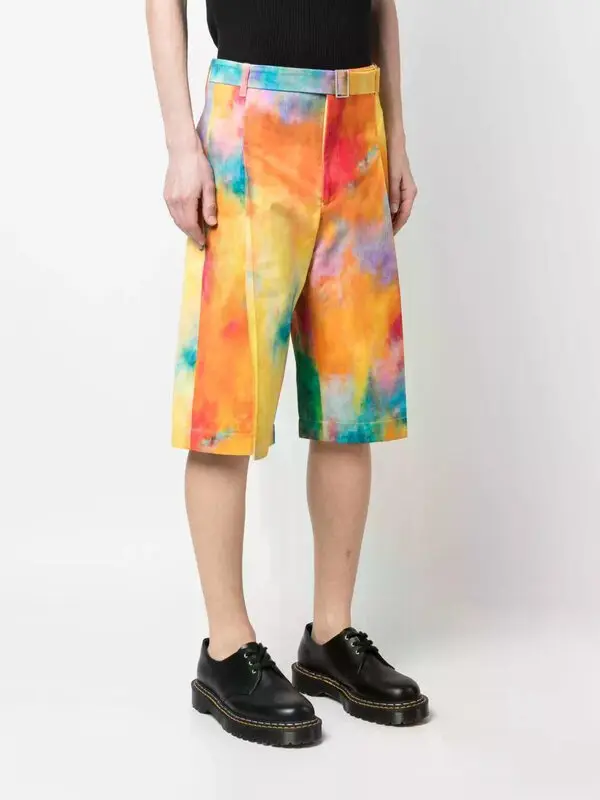 Études Studio Tie-dye Pleated Wide-leg Shorts