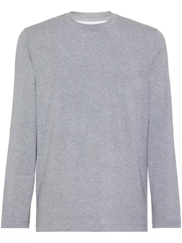 Brunello Cucinelli Round-neck Long-sleeve T-shirt - Grey