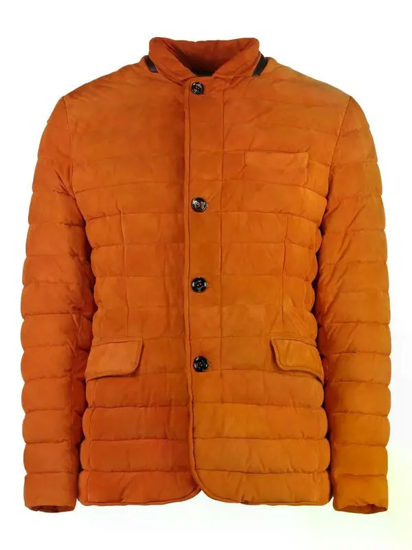 MOORER Zavyer Leather Padded Jacket - Orange