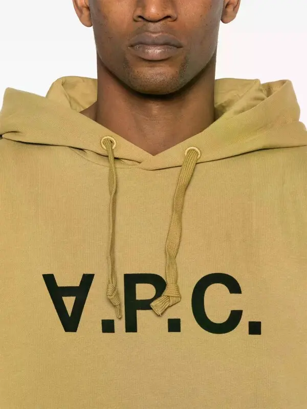 A.p.c. Logo-flocked Cotton Hoodie