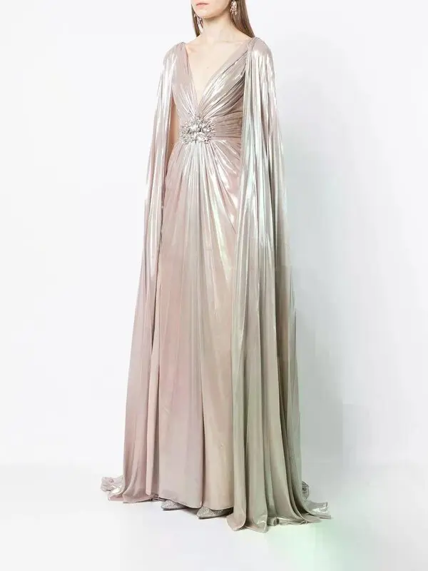 Jenny Packham Celia Cape-sleeved Gown