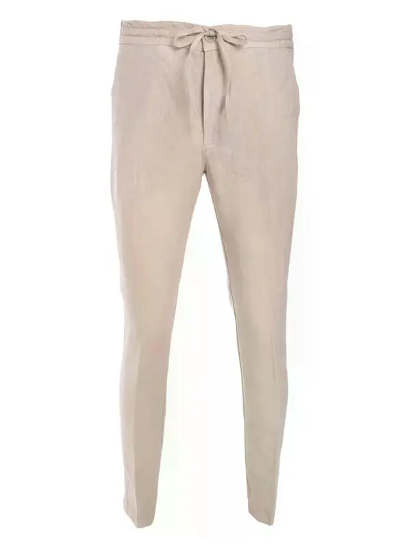 120% Lino Drawstring-waist Trousers