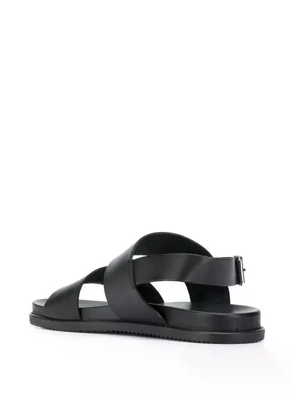 SCAROSSO Leather Slingback Sandals - Black