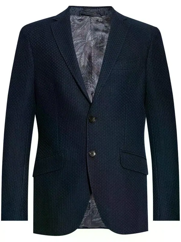 Etro Worked Weave Jersey Jacket - Blue
