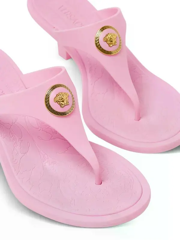 Versace Alia Rubber Thong Sandals 55 Mm - Pink