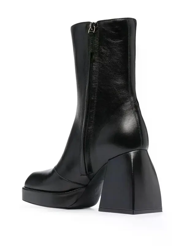 NODALETO Block-heel Leather Boots