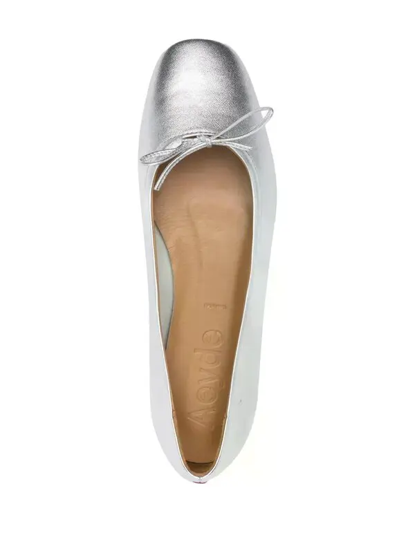 AeydĒ Metallic Leather Ballerina Shoes
