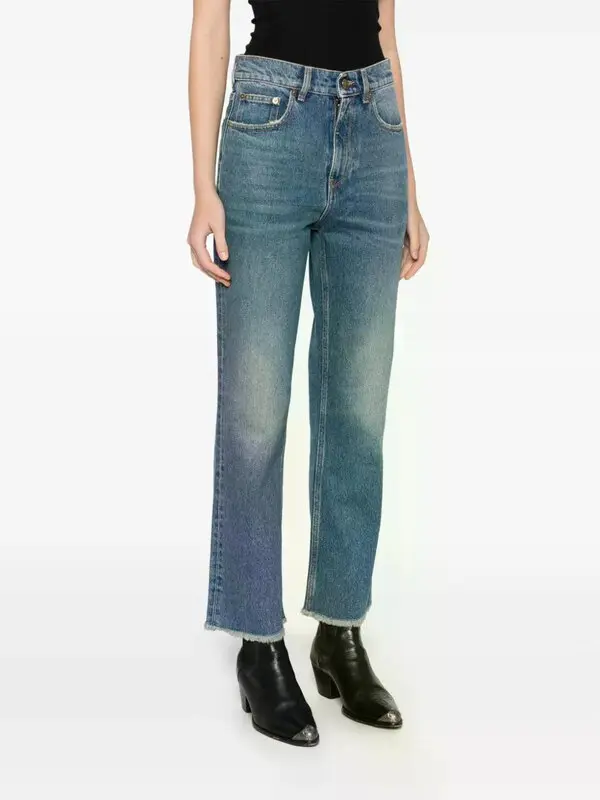 GOLDEN GOOSE High-rise Straight Leg Cropped Jeans