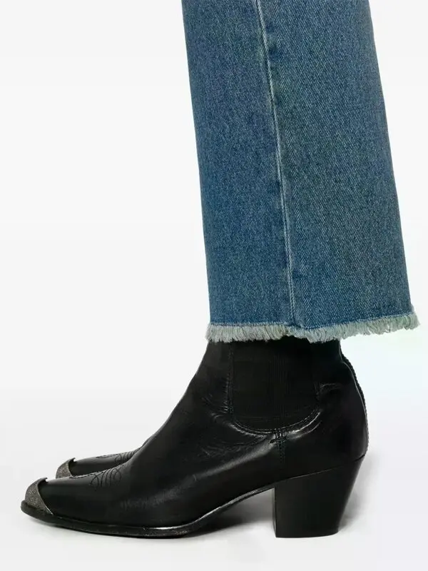 GOLDEN GOOSE High-rise Straight Leg Cropped Jeans