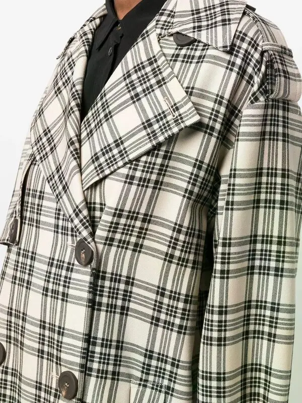 Sportmax Check-pattern Virgin Wool Belted Coat